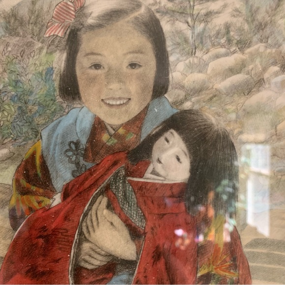 Handmade | Art | Wood Block Etching Little Mother By Willy Seiler Japan ...